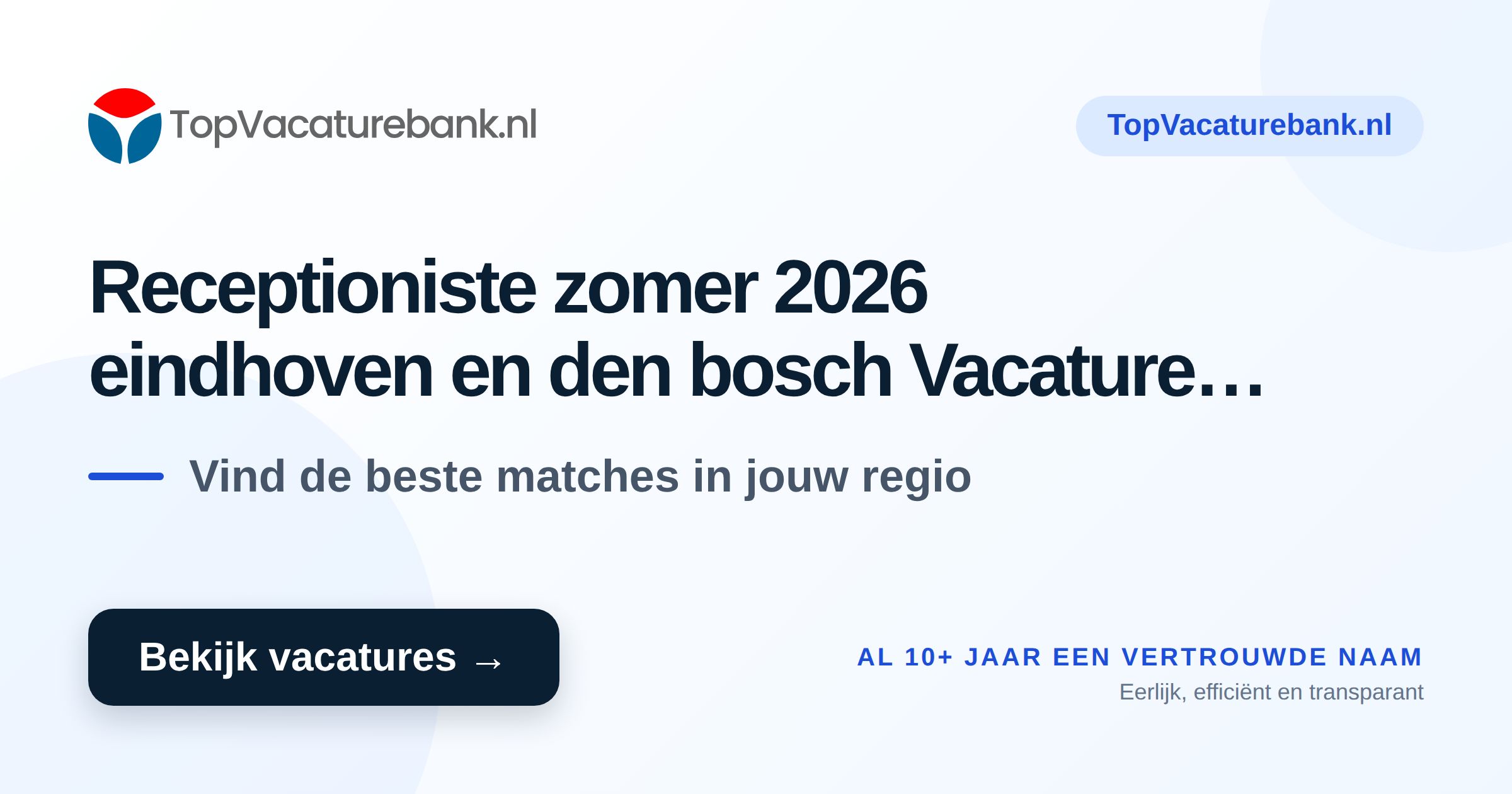 Receptioniste zomer 2026 eindhoven en den bosch Vacatures in Nijkerk ...