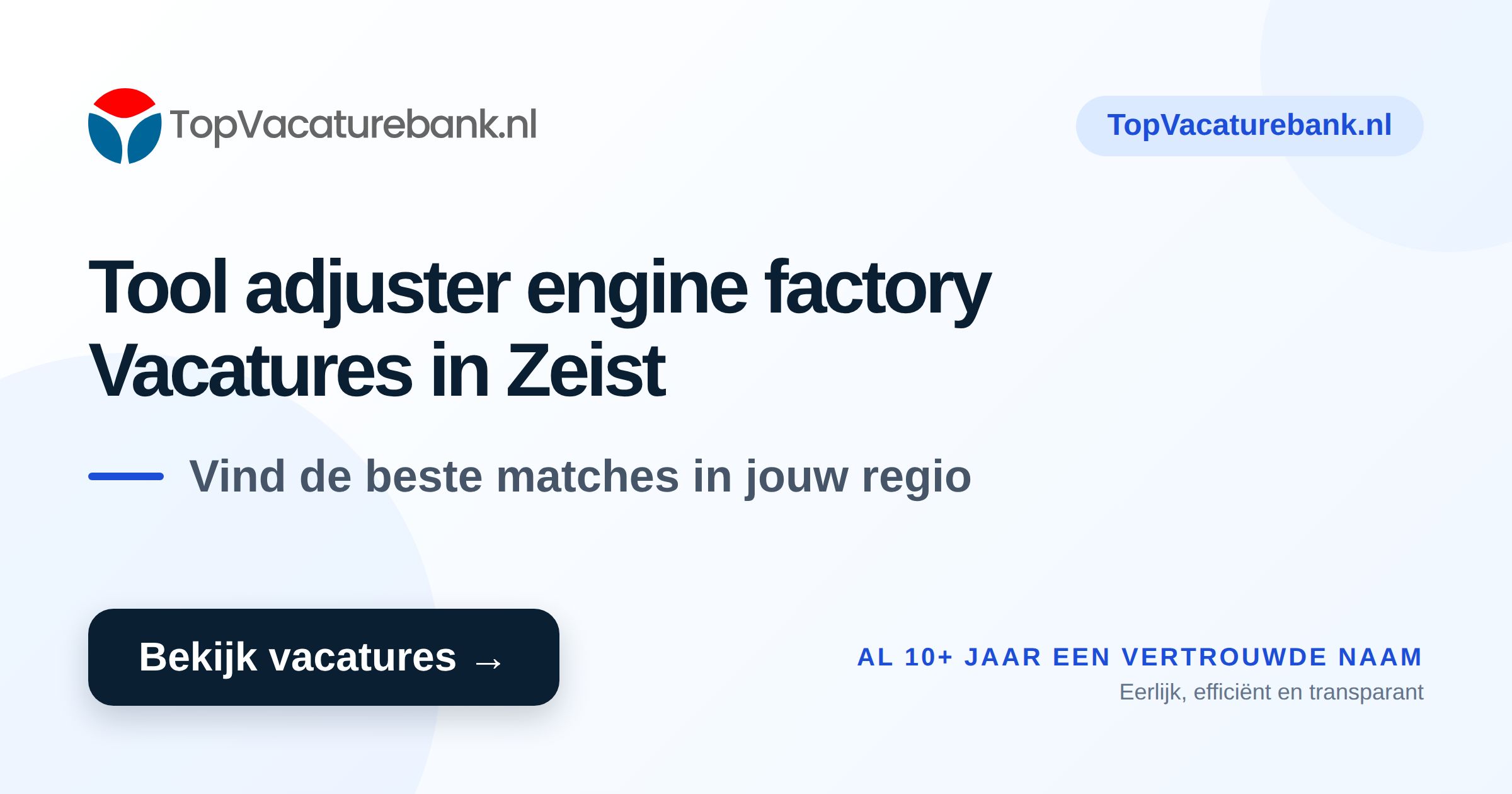 Tool adjuster engine factory Vacatures in Zeist | Juni 2026 ...
